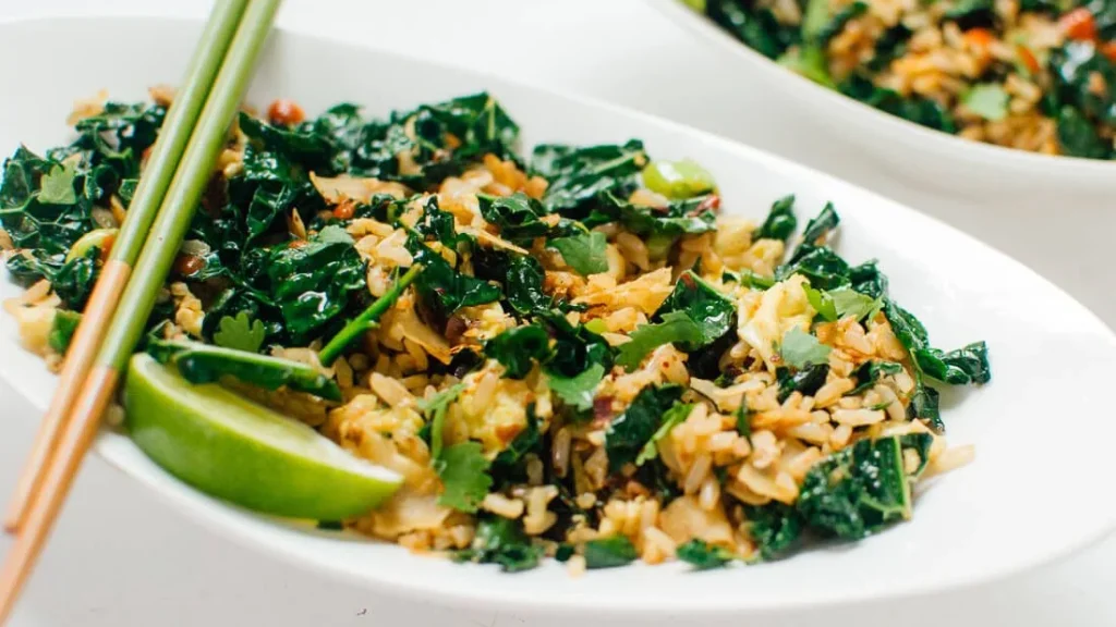Instructions For Preparing Spicy Kale And Coconut Sautéed Rice At ...