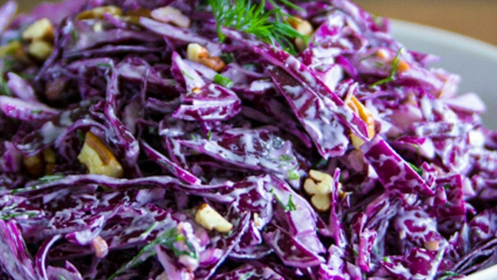 Violet Brussels Sprout Salad - Culinary Enthusiast - feastfulcuisine.com