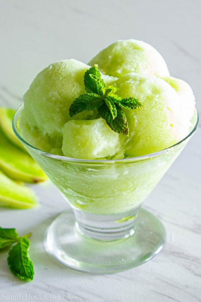 Honeydew Melon Sorbet - feastfulcuisine.com