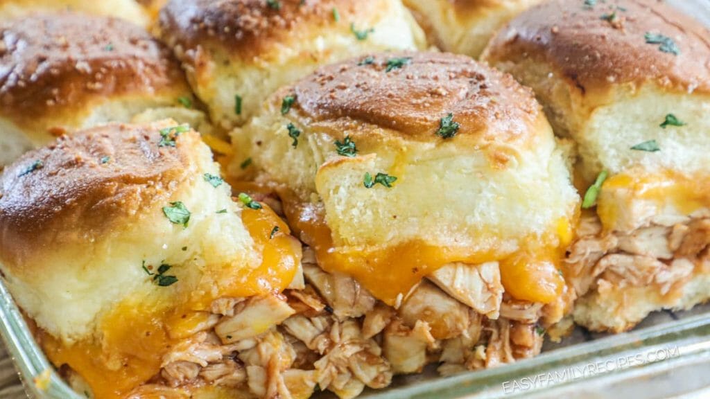 Dragged Barbecue Chicken Mini Sandwiches - feastfulcuisine.com