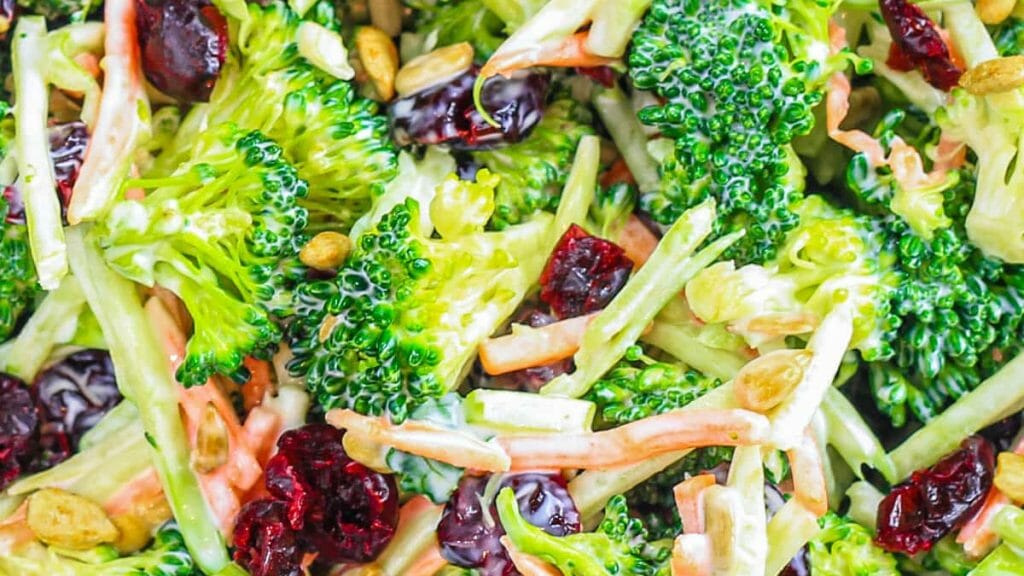 Broccoli Dried-Grape Salad - Cooking Enthusiast - feastfulcuisine.com